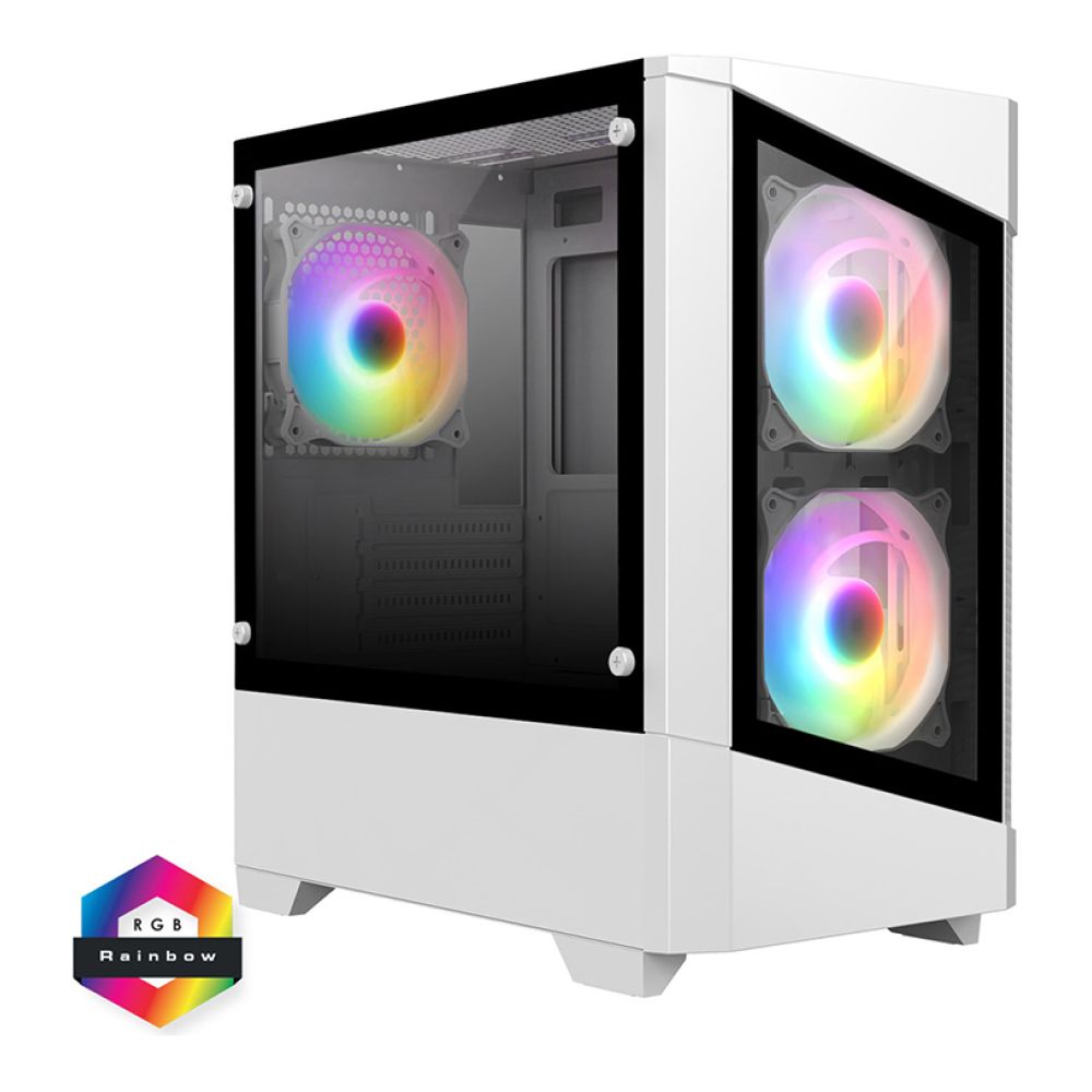 CiT Level 1 White microATX Gaming PC Case - White