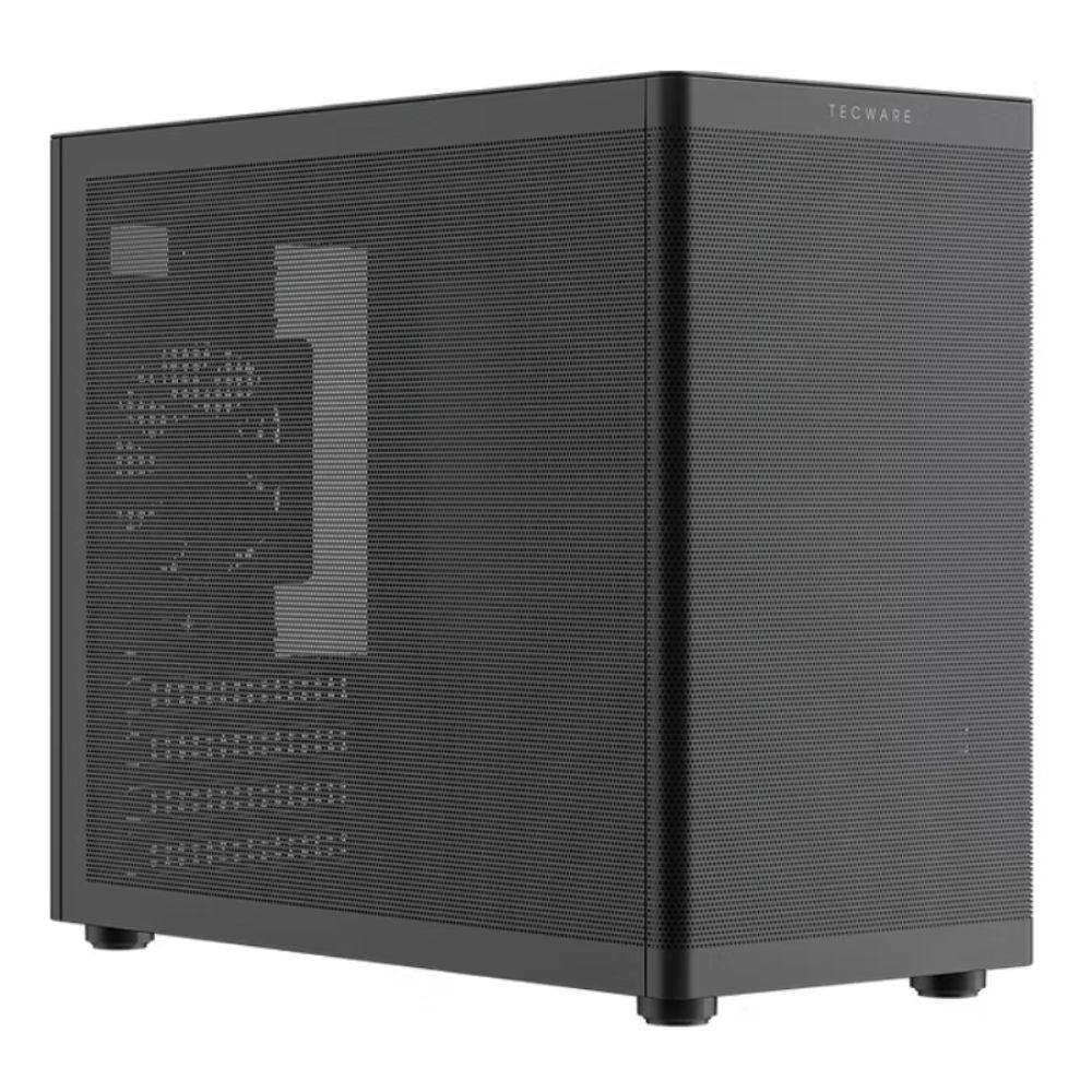 Tecware Fusion 3 High Airflow SFF Micro-ATX Mesh Gaming PC Case - Black