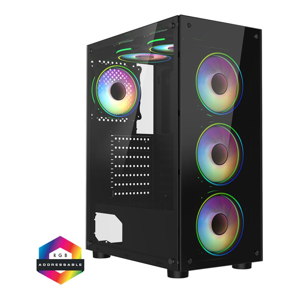 CiT Mirage F6 Black ATX Gaming PC Case - Black