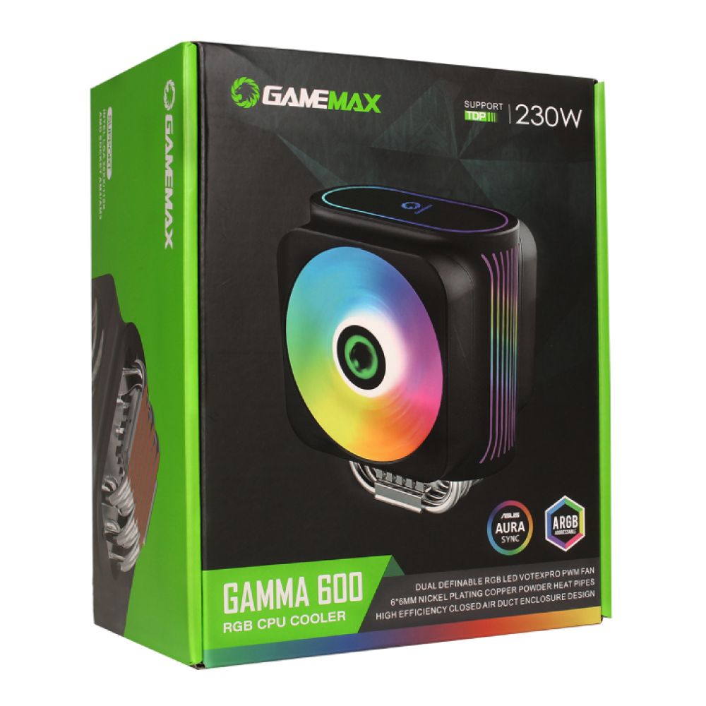 GameMax Gamma 600 Rainbow Aura Sync 4-Pin ARGB CPU Cooler